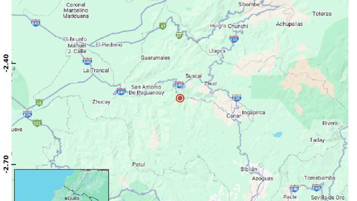 Un sismo de 3.8 grados sacudió la provincia de Cañar este 12 de octubre ...