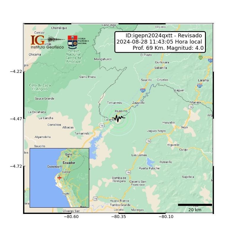 Un sismo de magnitud 4 se registró en la frontera entre Ecuador y Perú ...
