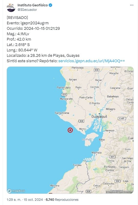 Temblor en Ecuador: sismo de 4.1 grados cerca de Playas, Guayas | Ecuavisa