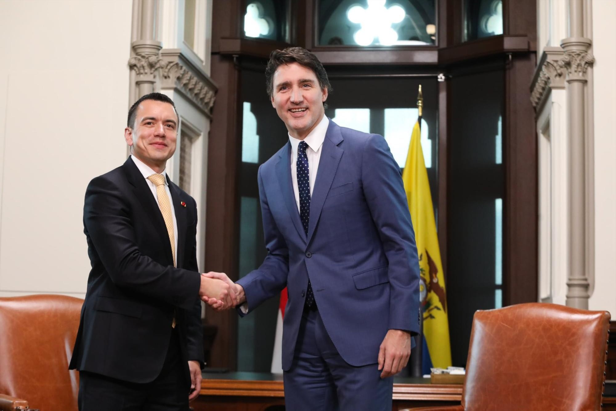 Noboa y Justin Trudeau, primer ministro de Canadá, hablaron de economía ...